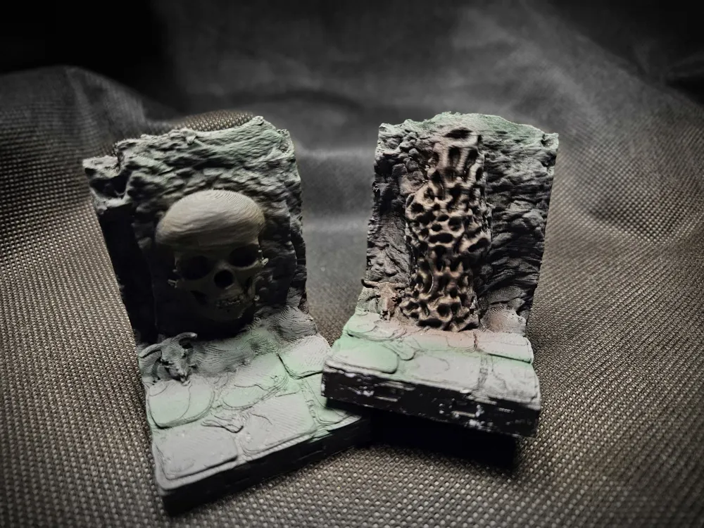 Gloomspore Caverns skull and honeycombs walls by Crustyforge MakerWorld ...