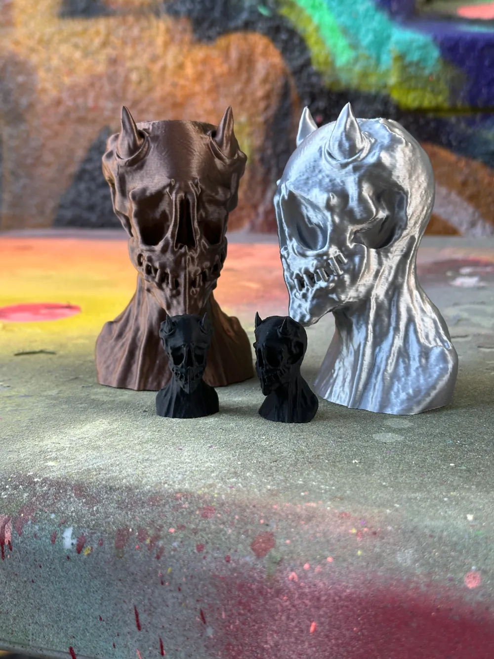 Demon Alien Bust Figure / Skull Devil Decor by Justin Koch - MakerWorld