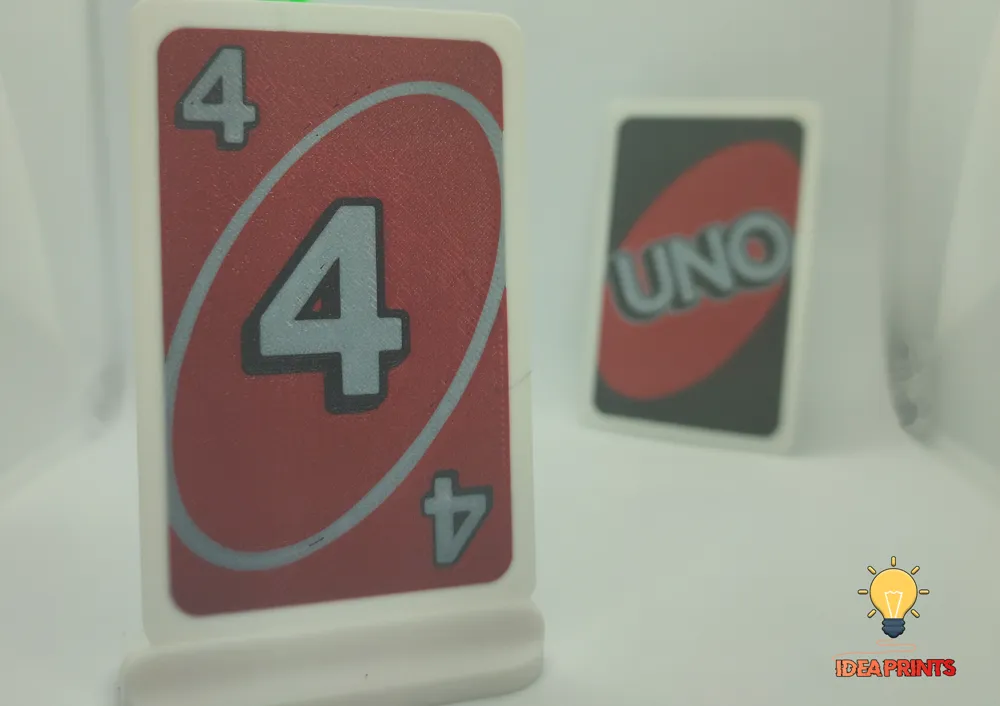 Card UNO "Number 4" by 💡Idea Prints ️ - MakerWorld