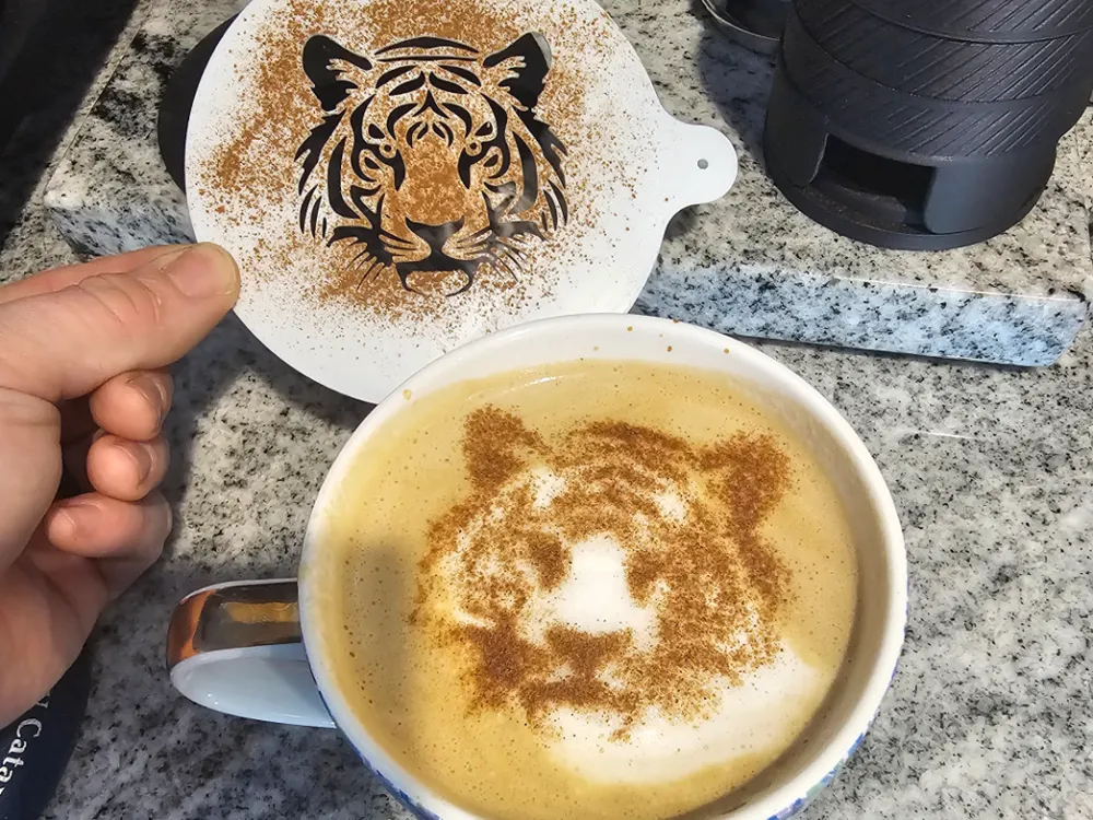 Perfect Tiger Face Latte Art Stencil by Perfect Prints - MakerWorld