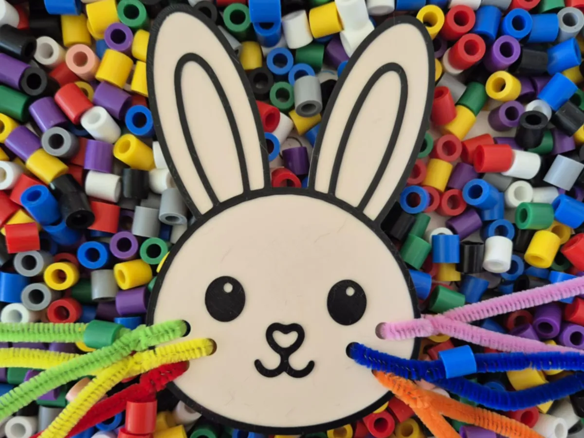 Easter Bunny – fine motor skills board with holes - Free 3D Print Model ...