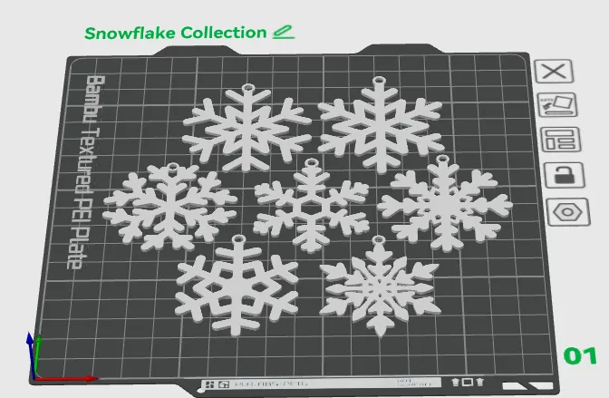Mini Snowflake Collection Remixed by BamBam Design - MakerWorld