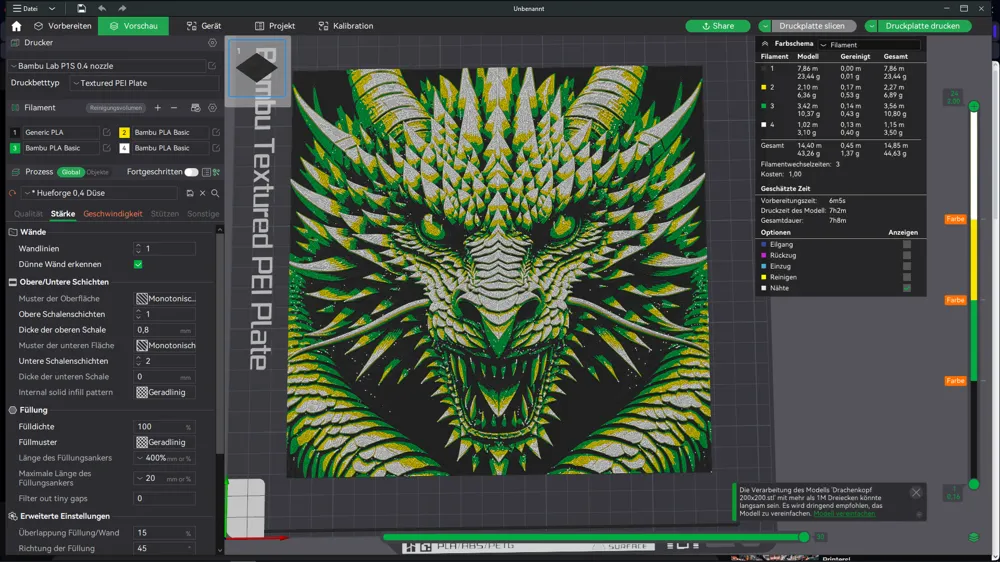 Dragon Head Hueforge 150x150mm Drachenkopf by Calipitter - MakerWorld