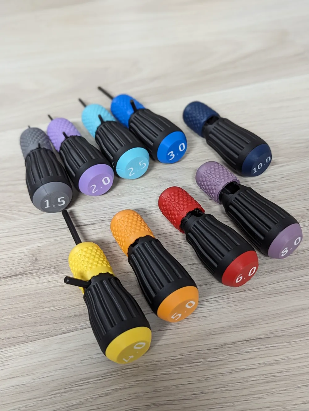 (Metric) Stubby Allen Key Handles (multicolor, print in place) Remixed ...