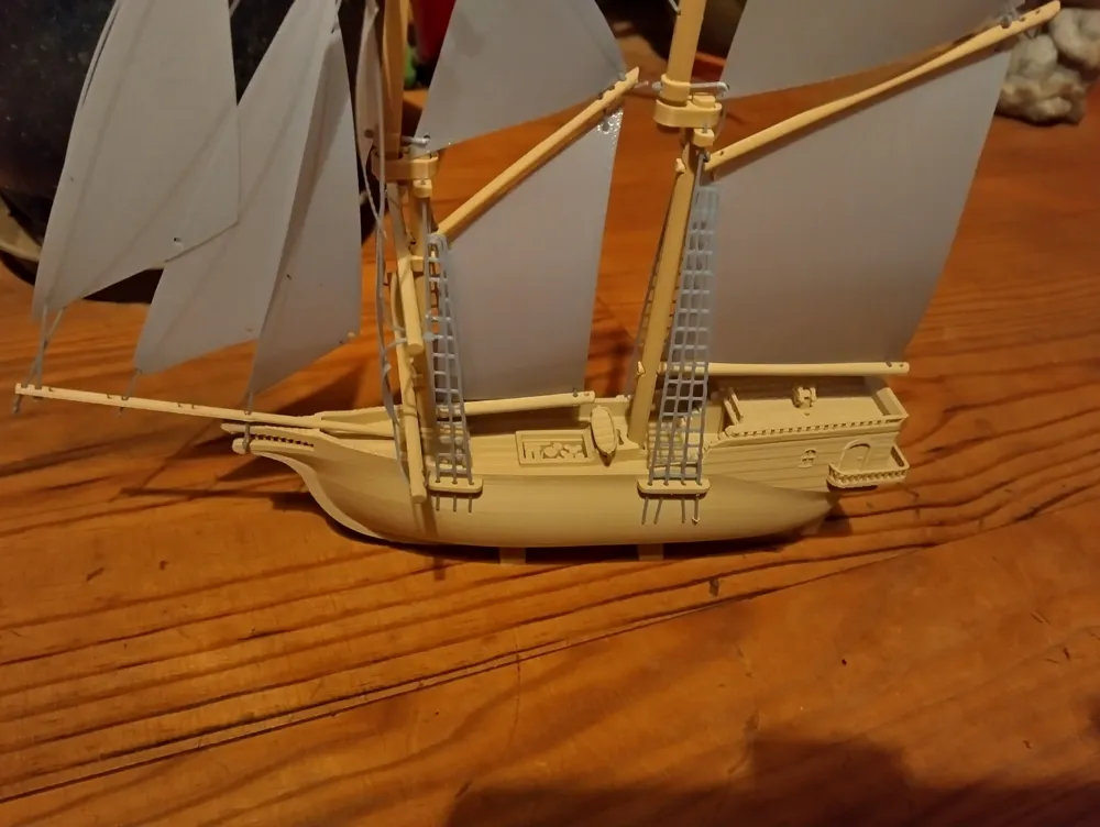 Sailboat Brigantine - Free 3D Print Model - MakerWorld