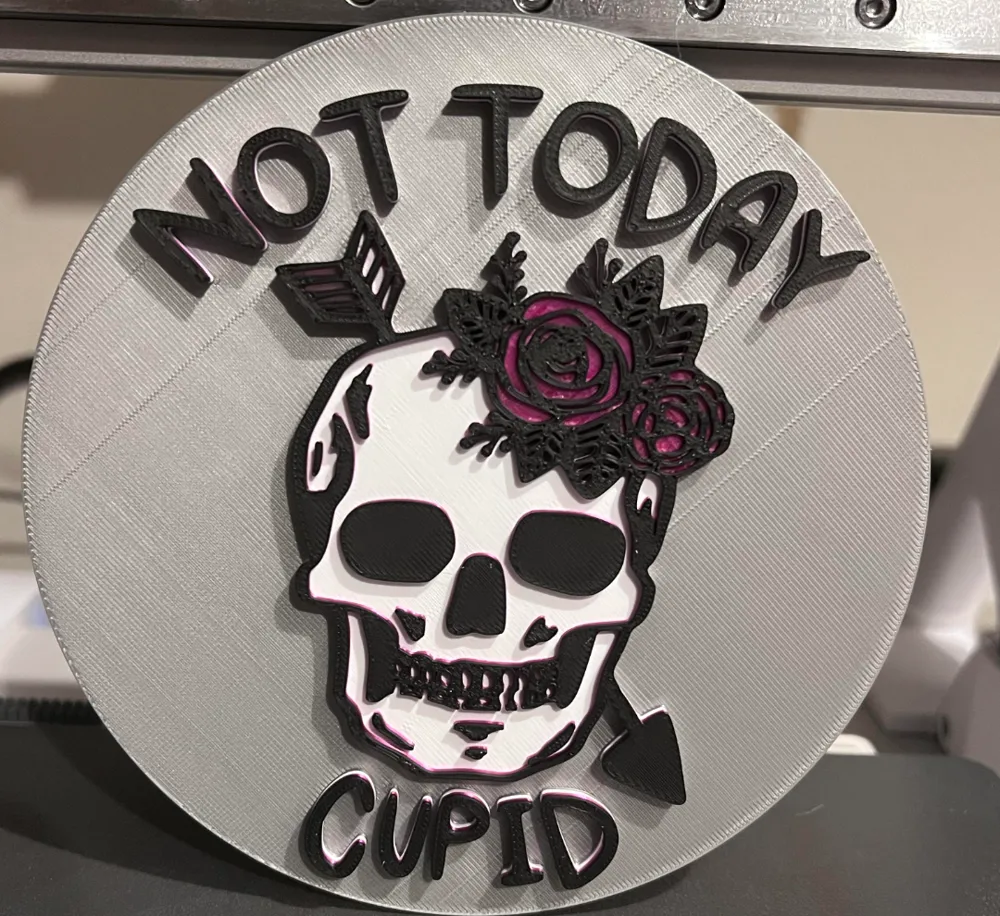 Not Today Cupid Skull - No Ams Needed by Pixleit3d - MakerWorld