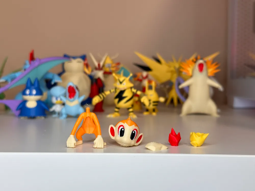 Chimchar (Pokemon) Multiparts 50mm Tall - Free 3D Print Model - MakerWorld