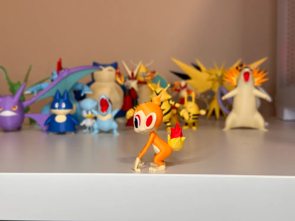 Chimchar (Pokemon) Multiparts 50mm Tall - Free 3D Print Model - MakerWorld