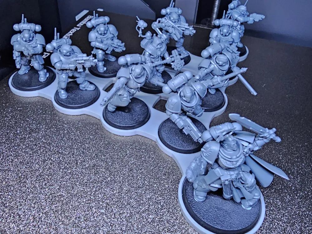 WH40k squad movement tray 10x32mm + Leader by ikonic 3D - MakerWorld