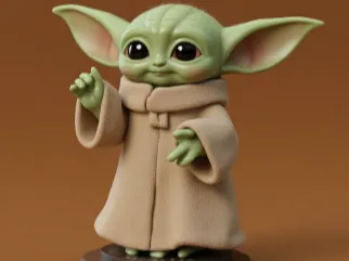 Grogu (Baby Yoda) says Hello - Sculpture figure by Ernie's Studio ...