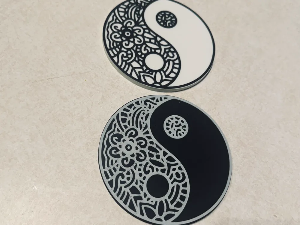 Yin Yang Mandala Coaster - Free 3D Print Model - MakerWorld