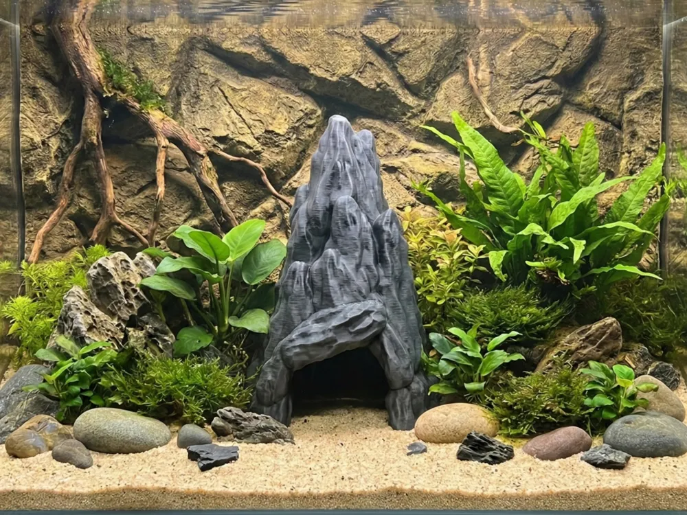 High Mountain Rock Cave Aquarium Terrarium Decor - Free 3D Print Model ...