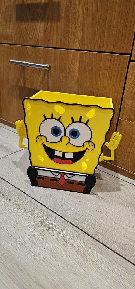 SpongeBob desk organizer for crayons pencils pen - Free 3D Print Model ...