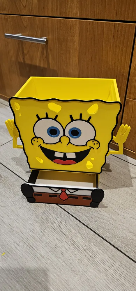 SpongeBob desk organizer for crayons pencils pen - Free 3D Print Model ...
