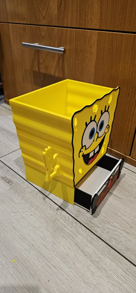 SpongeBob desk organizer for crayons pencils pen - Free 3D Print Model ...