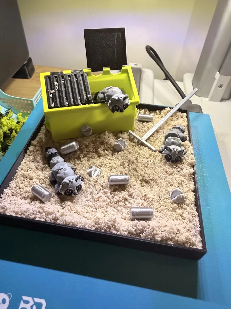 Printable Mini Zen Garden with Cute Raccoon by T & T Designs MakerWorld ...