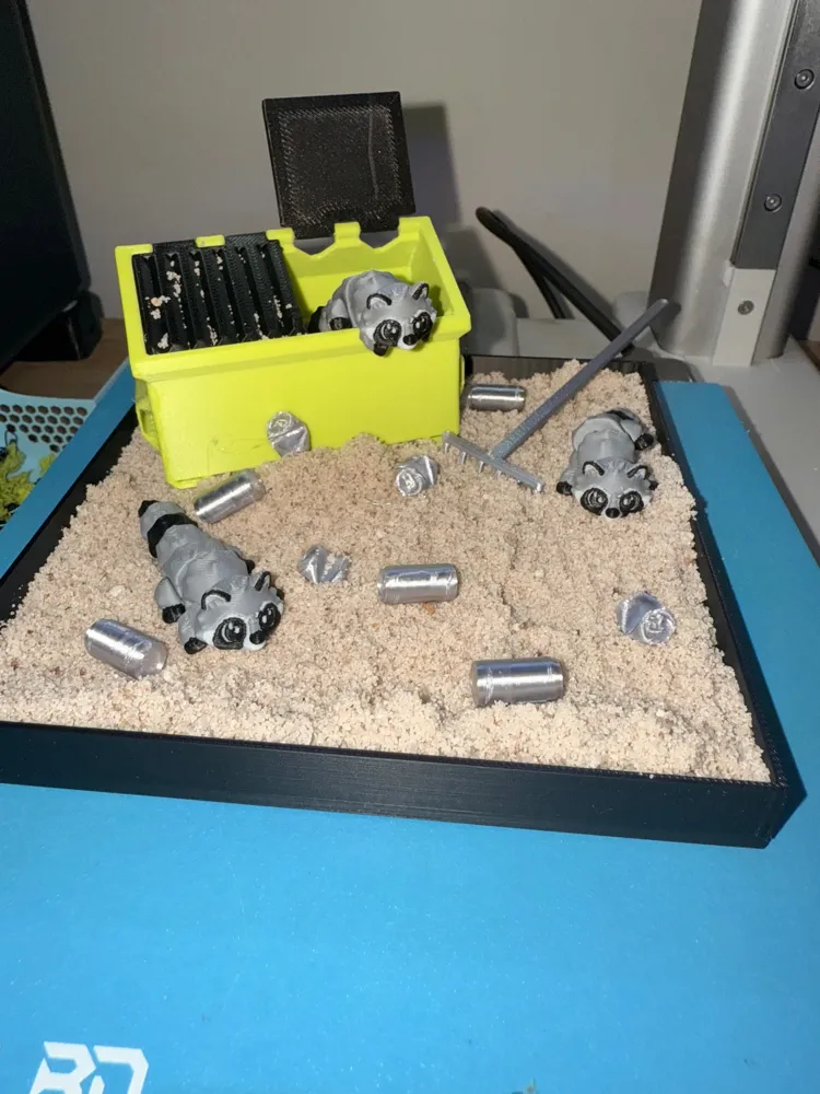 Printable Mini Zen Garden with Cute Raccoon by T & T Designs MakerWorld ...