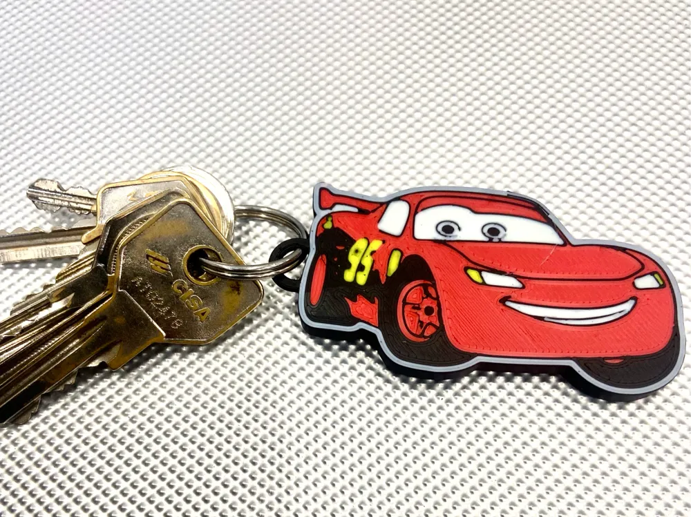 CARS keychain, Lightning McQueen by GAF 3D MakerWorld: Download Free 3D ...