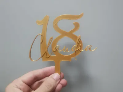 Cake topper 18 , mod - Free 3D Print Model - MakerWorld