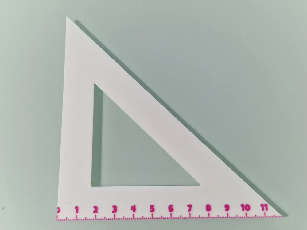 Set square/Triangle ruler (mm and inches / Custom) - Free 3D Print ...