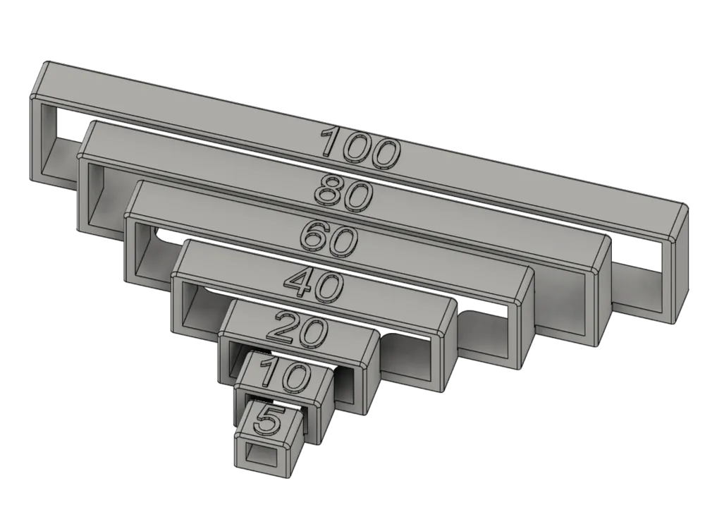 Bridging Test - 5 to 100 mm by Tridense MakerWorld: Download Free 3D Models