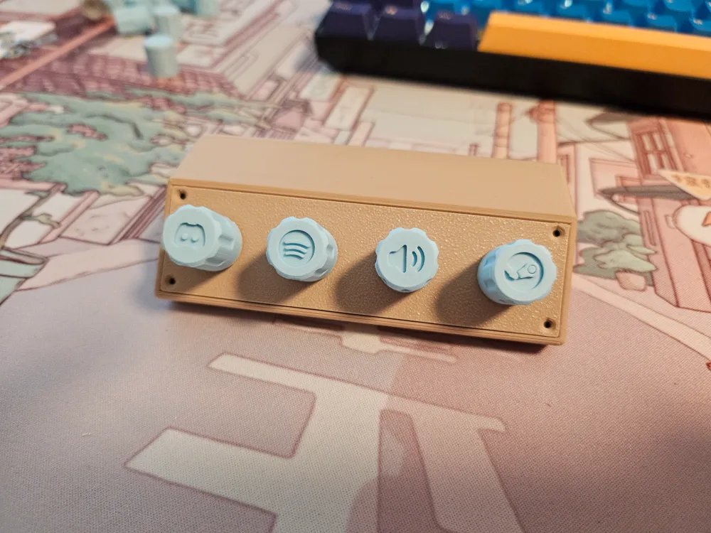 DeeJ Volume Mixer - 4 knobs Remixed by ershared - MakerWorld