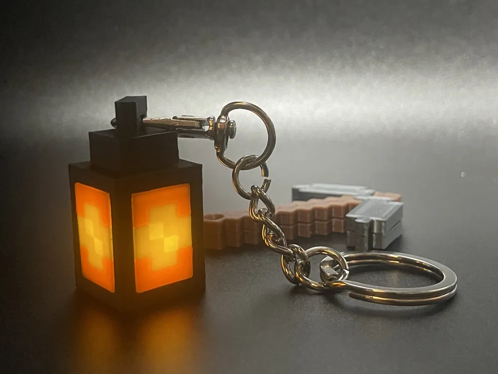 Minecraft glowing lantern Keychain - Free 3D Print Model - MakerWorld