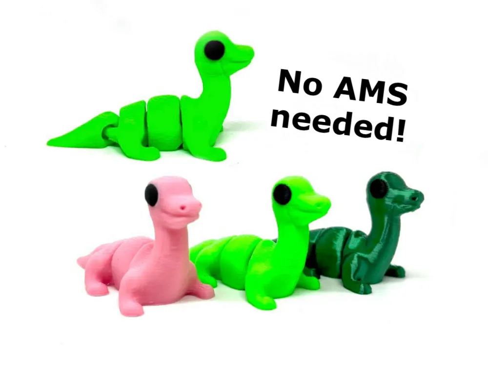 MINI Brontosaurus - no AMS needed! - Free 3D Print Model - MakerWorld
