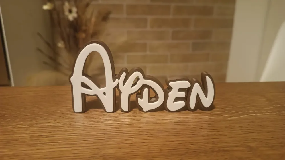 Disney Name Sign Ayden Kid Room Wall Decor Tag - Free 3D Print Model ...