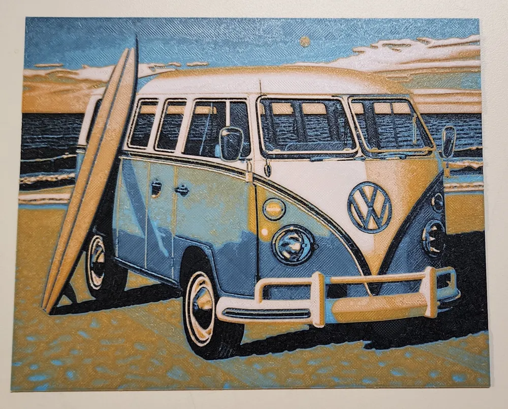 VW Bus "Surfing Lifestyle" (hueforge) by briankstan - MakerWorld