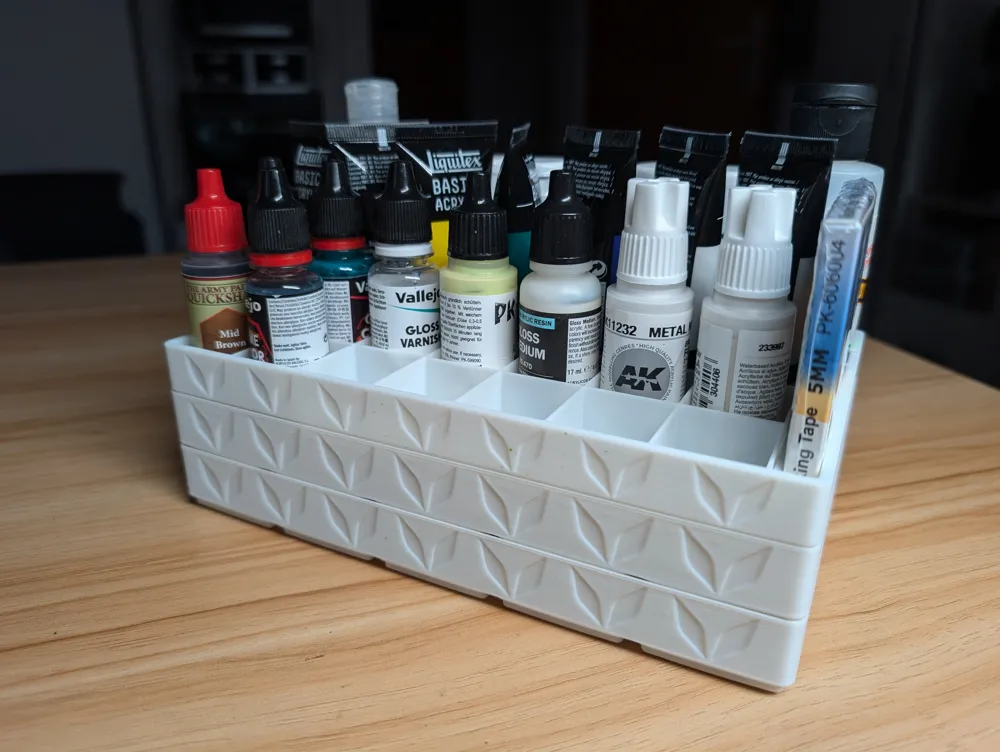 Stackable Gridfinity Paints and Brush Organizer by olerym MakerWorld ...