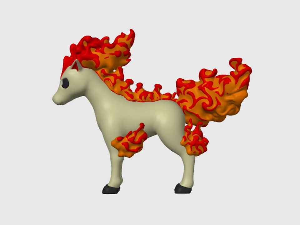 Ponyta Multicolore - Modèle d'Impression 3D Gratuit - MakerWorld