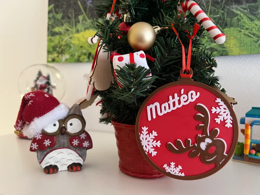 Customizable Christmas Ornament - Makerlab by Bat3DPrint - MakerWorld