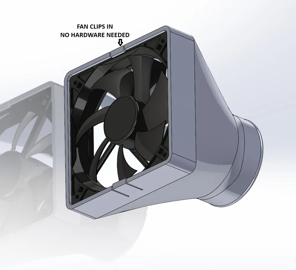 120MM FAN TO DUCT - Free 3D Print Model - MakerWorld
