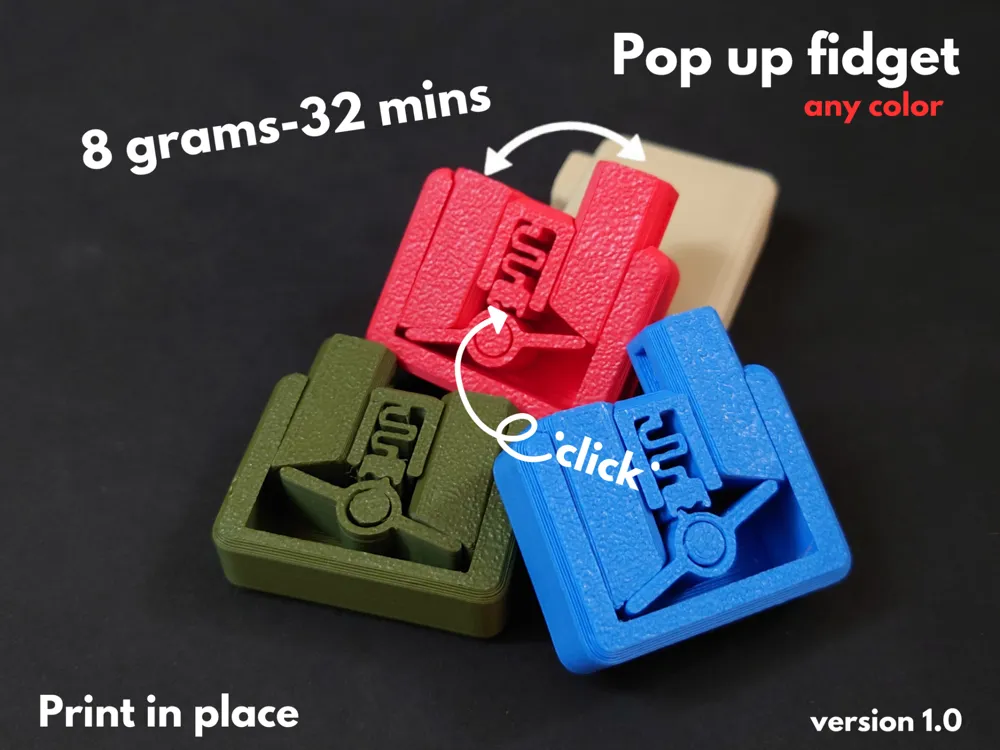 Pop Switch Fidget Toy by Typool MakerWorld: Download Free 3D Models