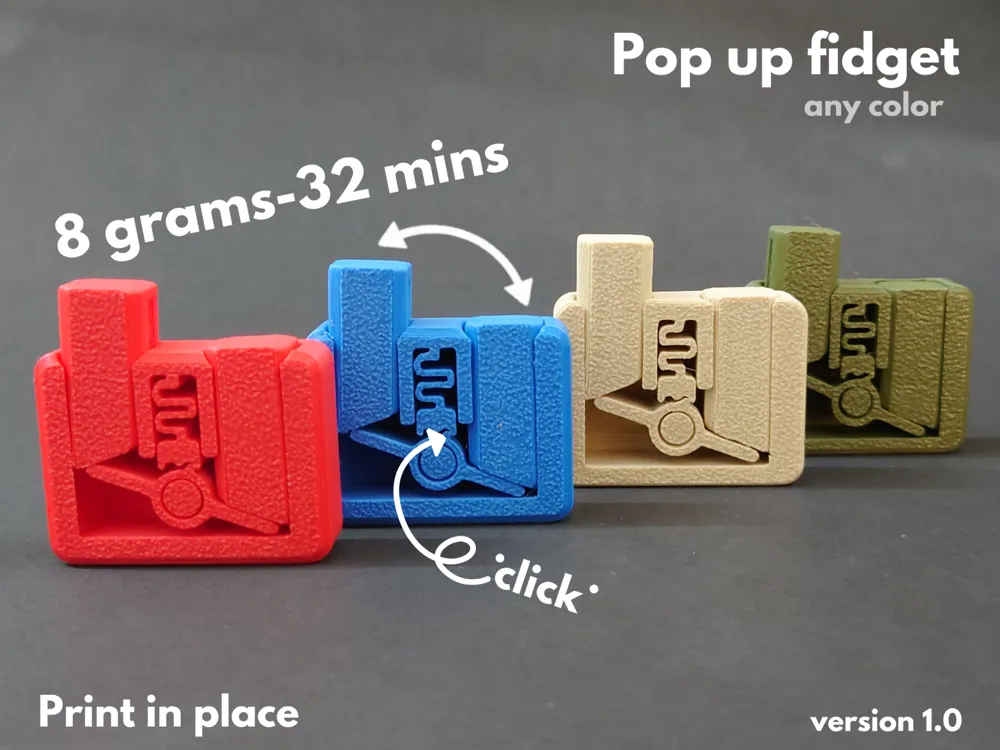 Pop Switch Fidget Toy by Typool MakerWorld: Download Free 3D Models