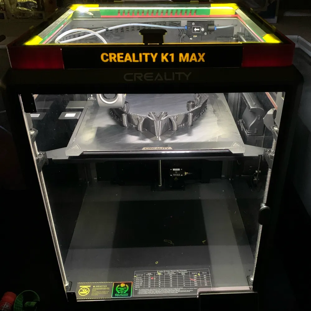 Creality K1 Max Glass Lid Raiser with Sliding Vents and LED Mount ...