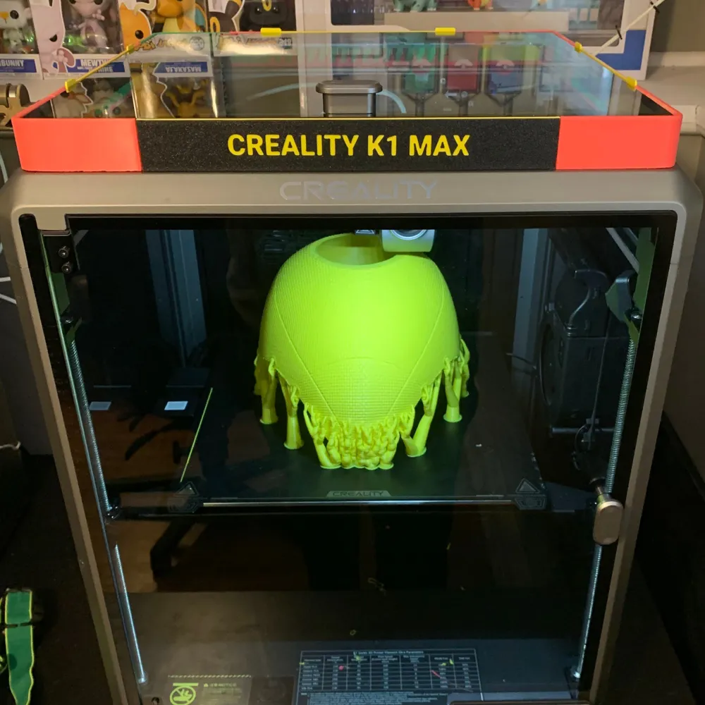 Creality K1 Max Glass Lid Raiser with Sliding Vents and LED Mount ...