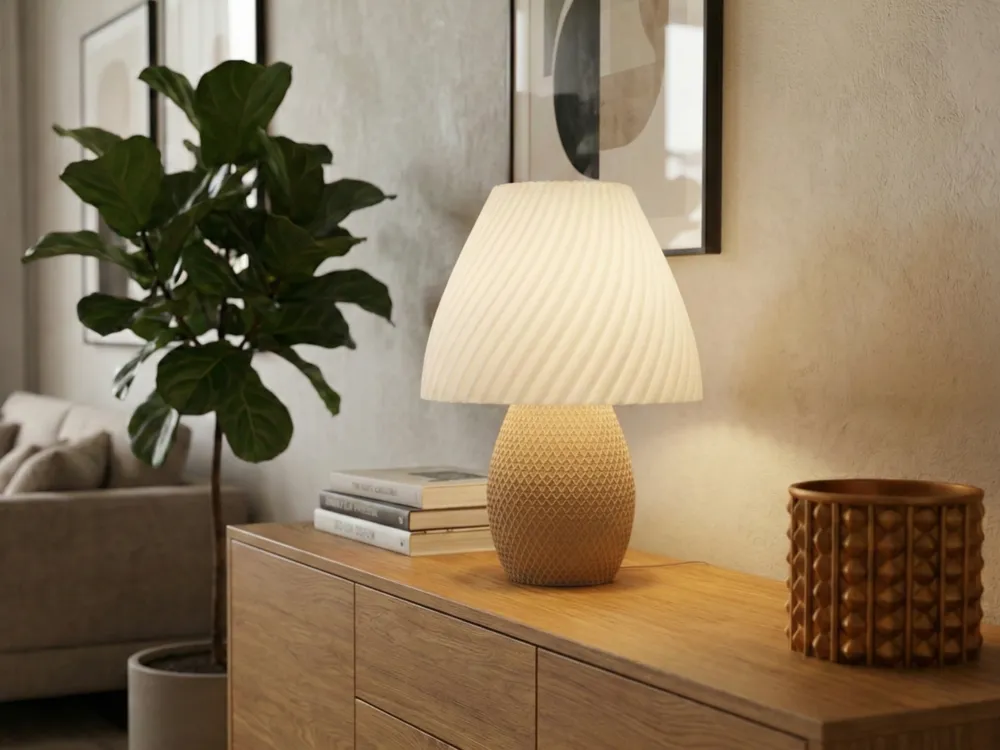 Modern Spiral Mushroom Lamp Table E14 Light - Free 3D Print Model ...