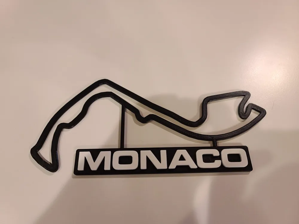 Monaco Track Map with Nameplate Wall Art by dakjones82 - MakerWorld