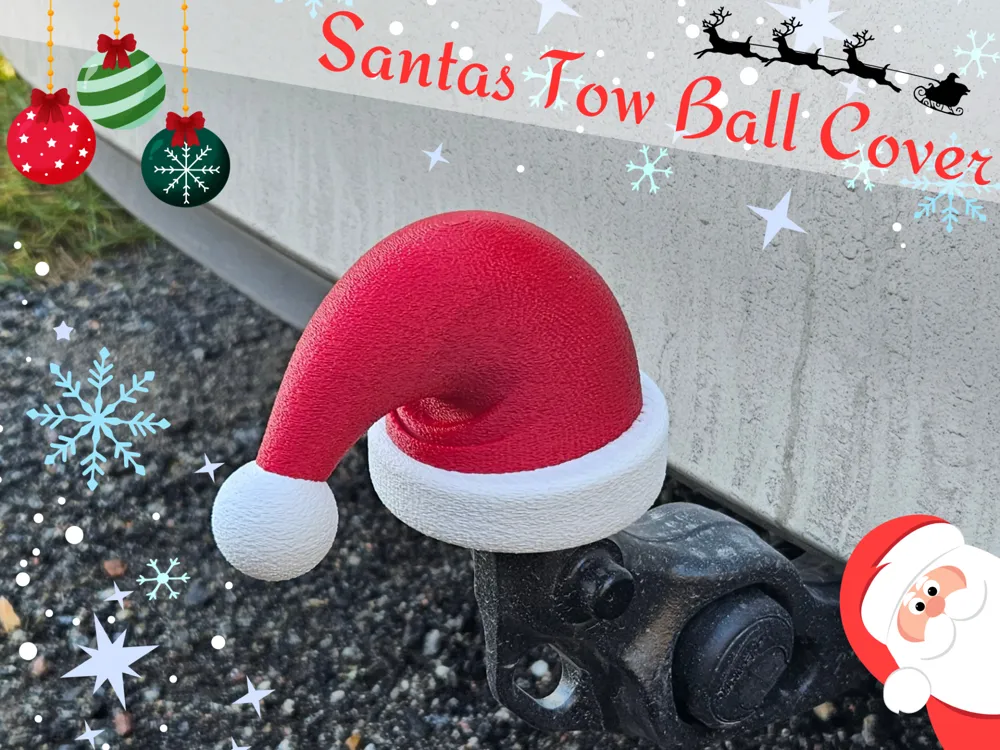 Santas Tow/Hitch Ball Cover by The Ingenious Tinkerer - MakerWorld