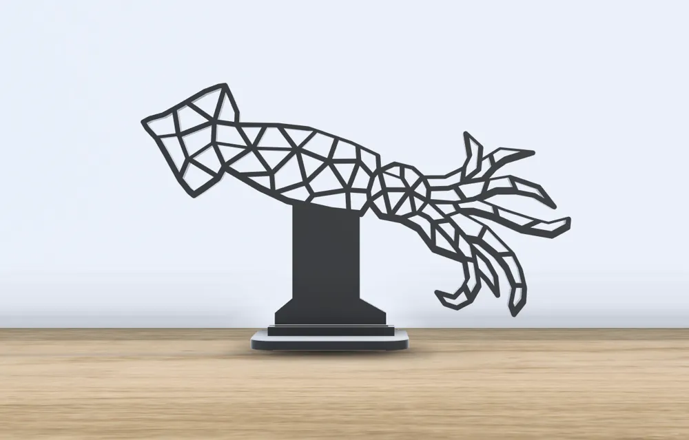 Geometric Low Poly - Squid - With Stand by JF-699 - MakerWorld