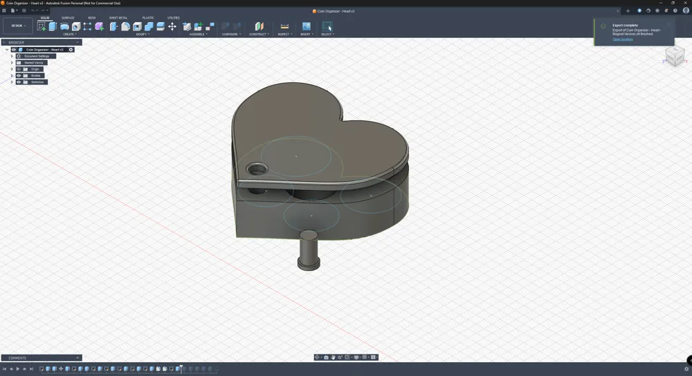 Heart Shape PH Coin Organizer - Free 3D Print Model - MakerWorld