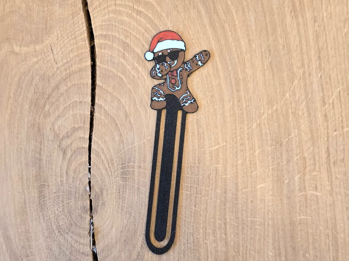 Christmas Gingerbread Man dab bookmark - Free 3D Print Model - MakerWorld