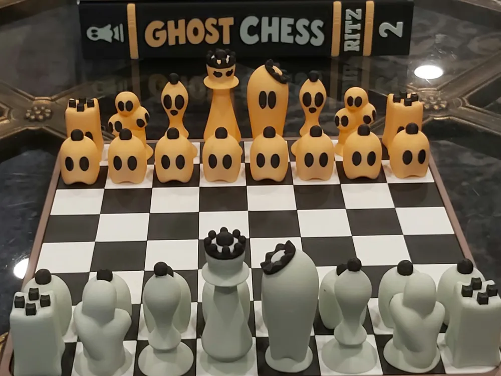 GHOST CHESS - Bookcase Edition - Free 3D Print Model - MakerWorld