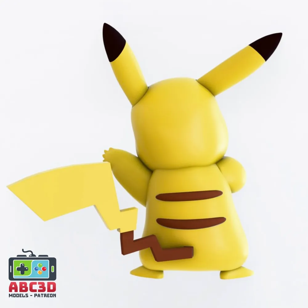 皮卡丘宝可梦模型；无需AMS - 分割打印 来自 ABC3D - MakerWorld