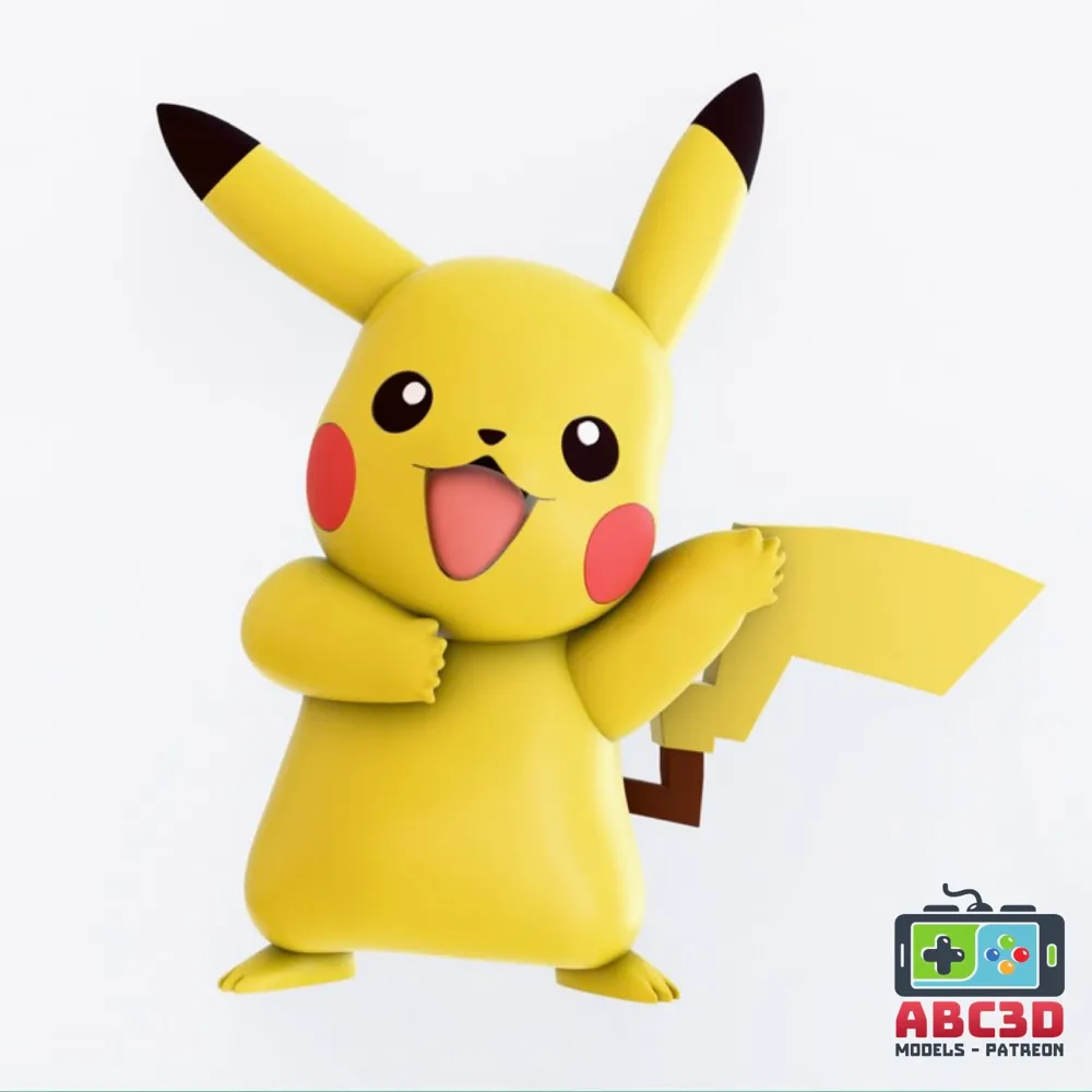皮卡丘宝可梦模型；无需AMS - 分割打印 来自 ABC3D - MakerWorld