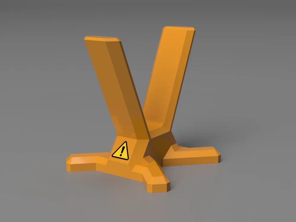 Rocket Cradle with Embedded Warning Sign by Lozagon1234 - MakerWorld