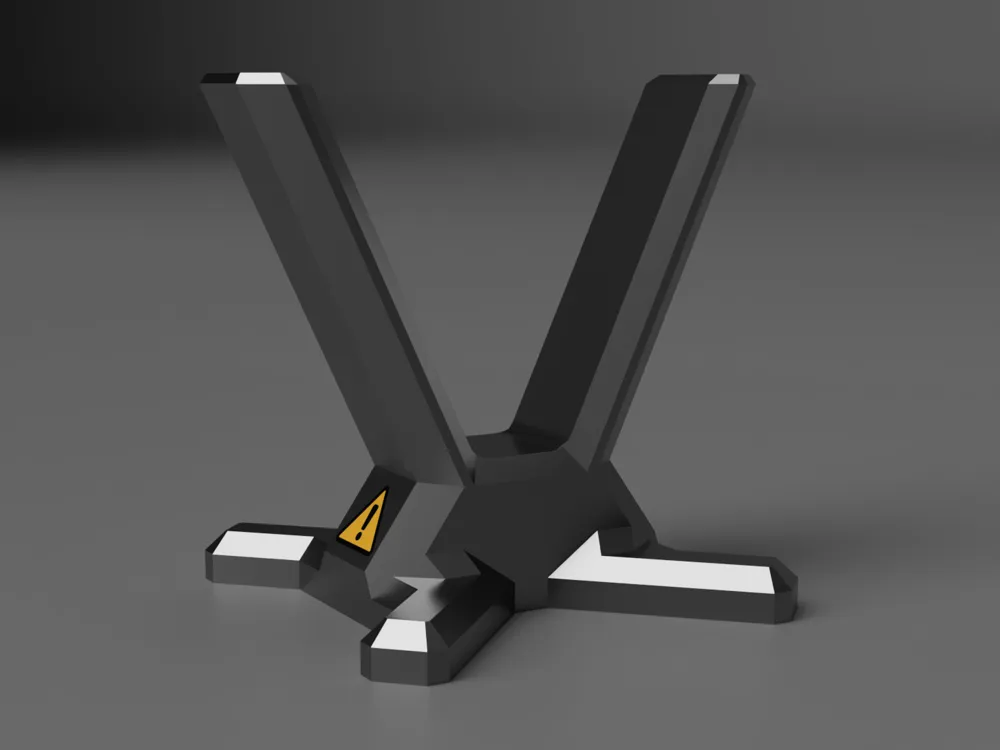 Rocket Cradle with Embedded Warning Sign by Lozagon1234 - MakerWorld