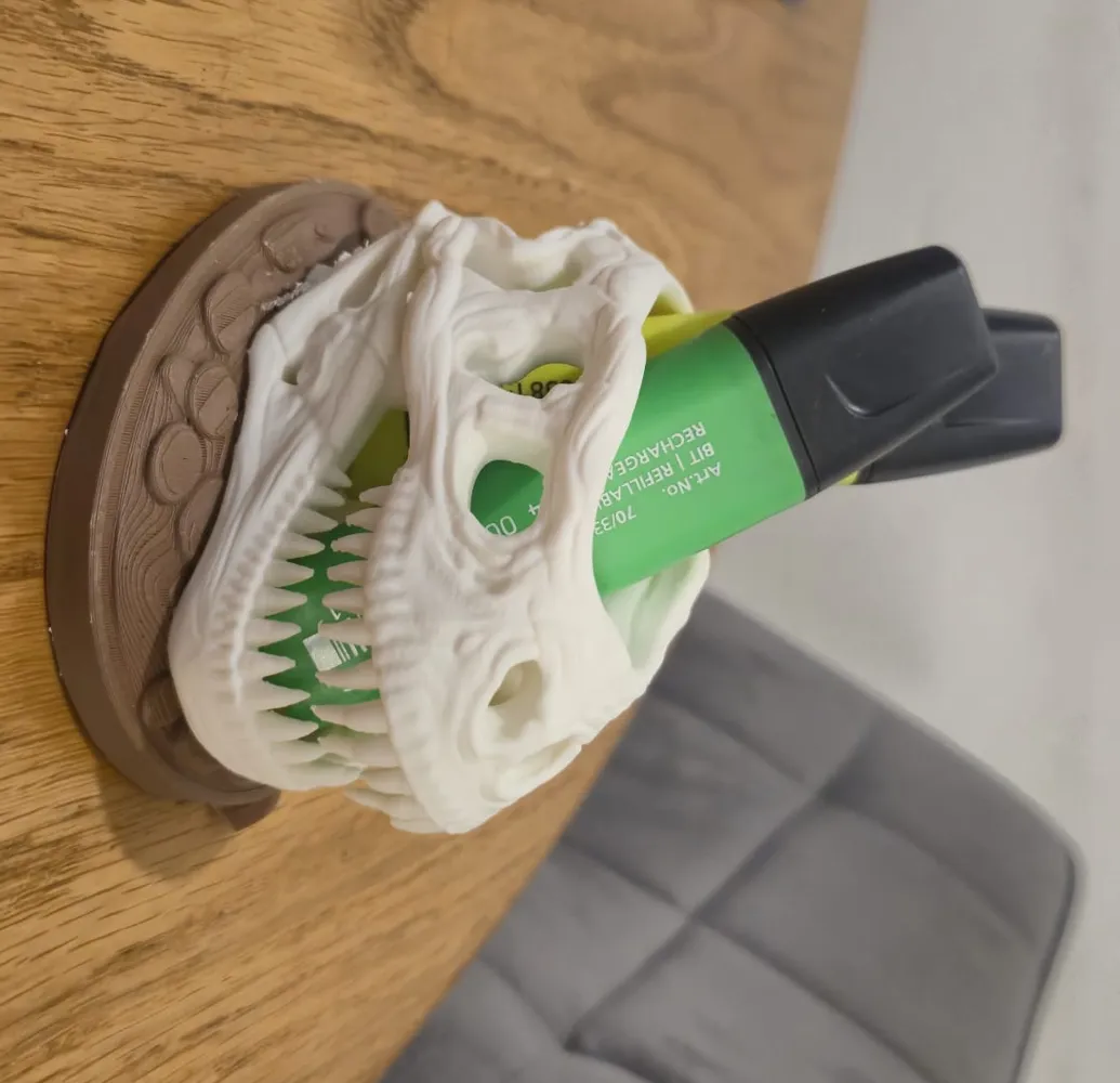 Trex Head Pen Holder - Free 3D Print Model - MakerWorld